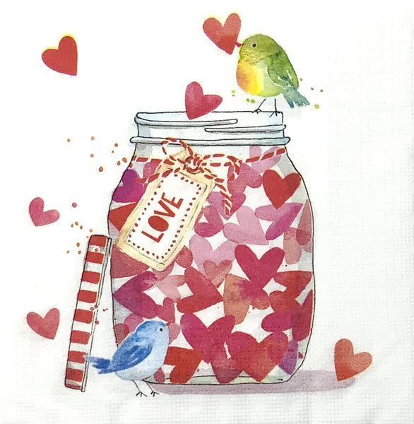 Love hearts in a jar - Jar of Hearts – Elas Servietten